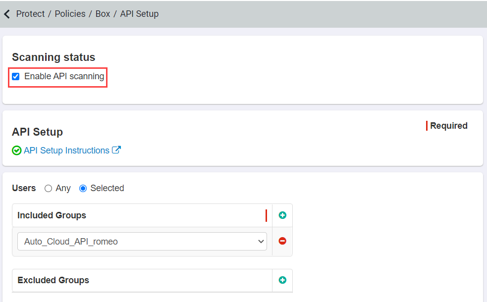 Box: Configuring API access